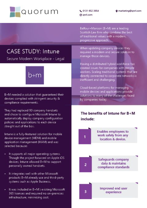 A Secure Modern Workplace with Microsoft Intune - Quorum